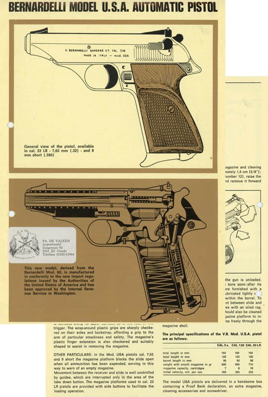 Bernardelli Model USA Owner's Manual - GB - Books at GunBroker.com ...