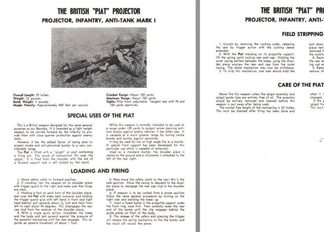 PIAT Projector (British) Anti-Tank MK I Manual - GB - Books at ...