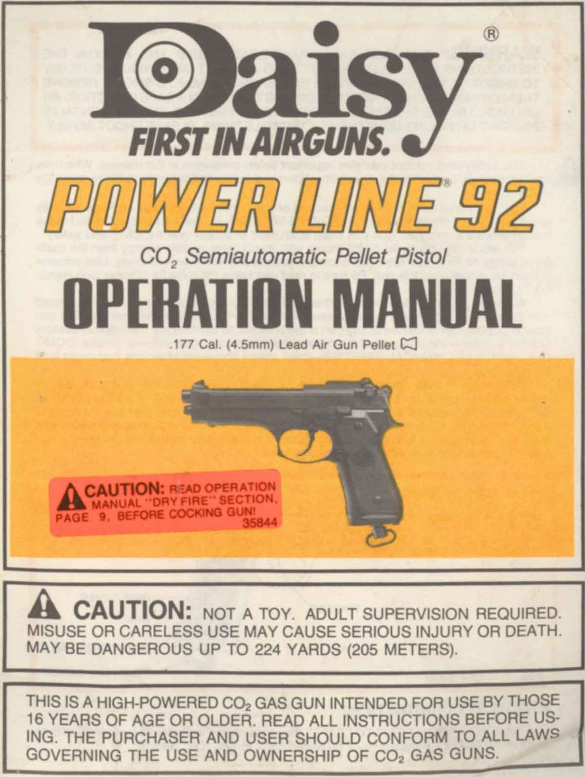 Daisy Powerline 92 Pellet Pistol Manual - Cornell Publications