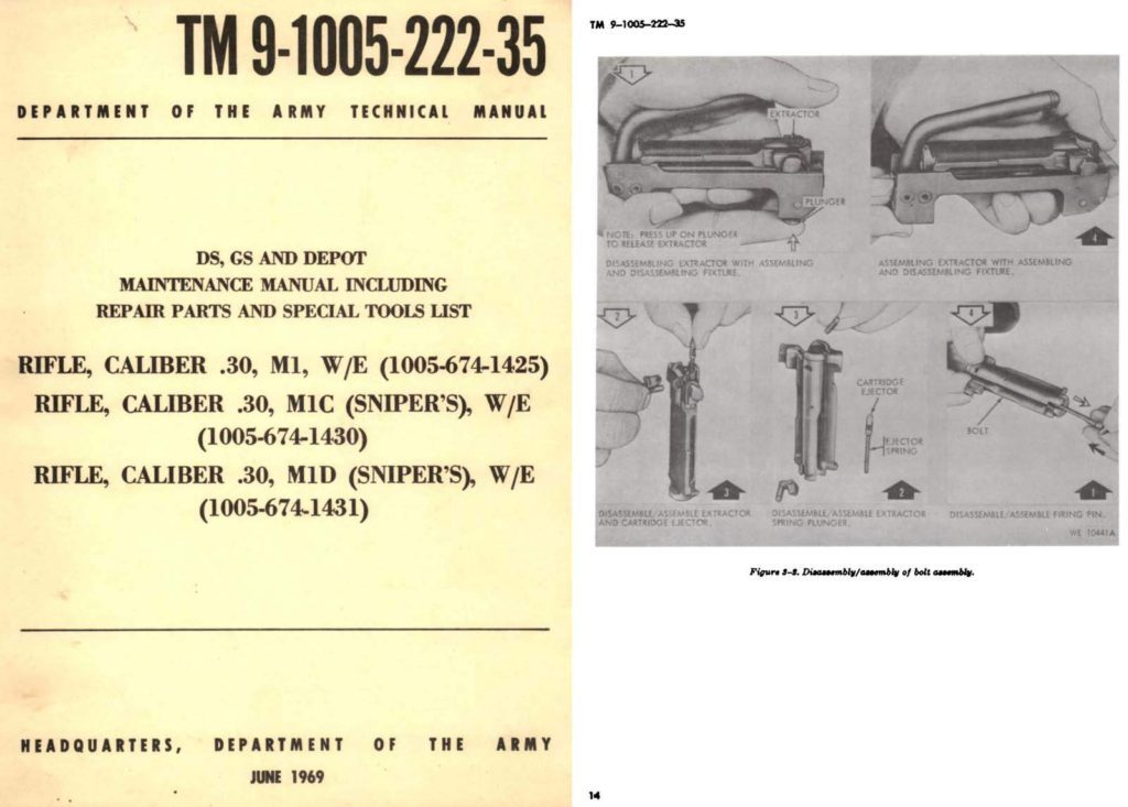 M1 W/E, M1C, M1D Rifle (Snipers) Depot Maint Manual- DO Army - Cornell ...