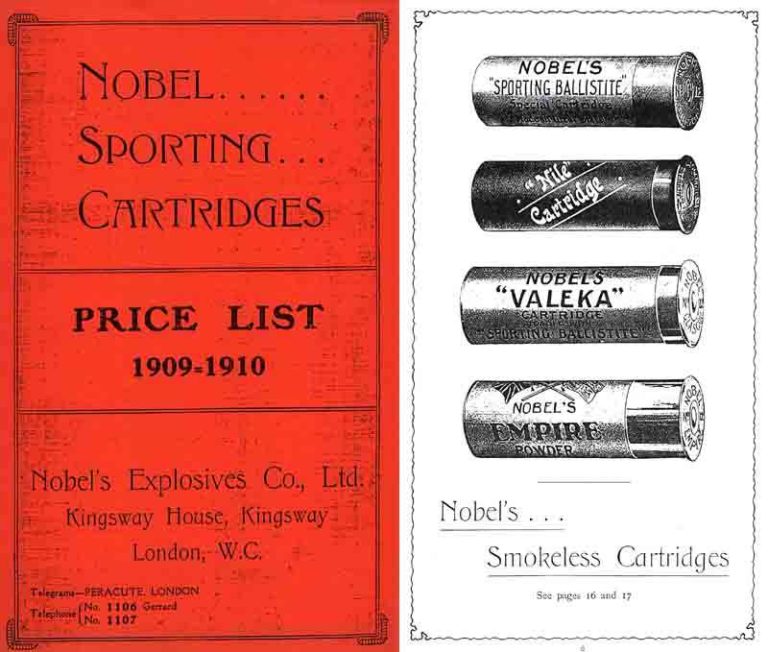 Nobel Sporting Cartridges 1909 - 1910 Catalogue - Cornell Publications