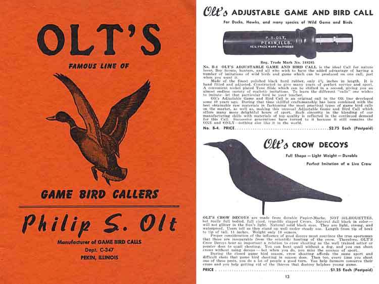 Olt's 1947 Famous Game Bird Callers Catalog - GB - Books at GunBroker ...